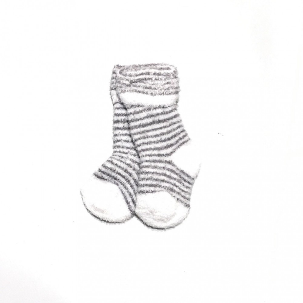 Grå stripete Terry-sokker til baby - MioTrend