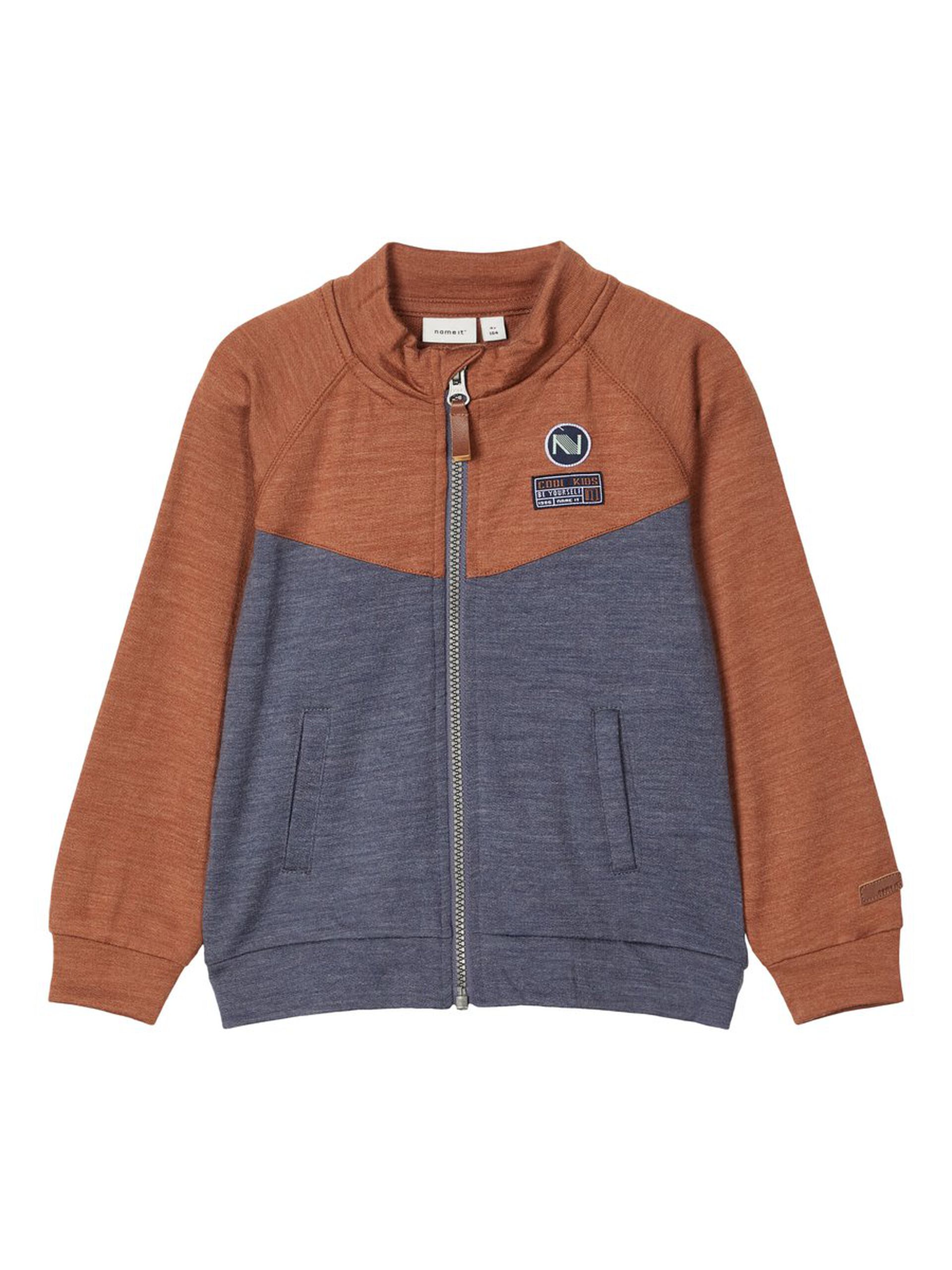 blå og brun ulljakke Wesso - MioTrend